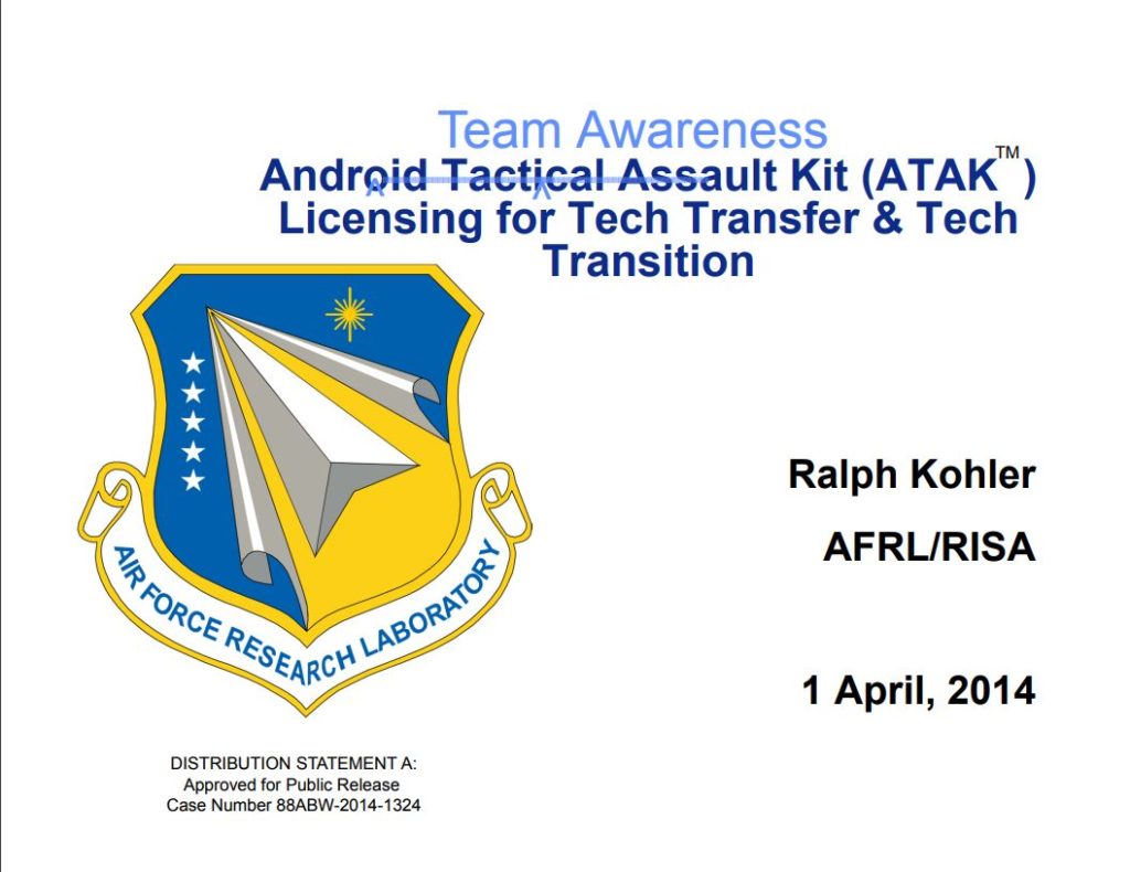 ATAK Wikipedia Page & Tech Transfer Plan - CivTAK / ATAK