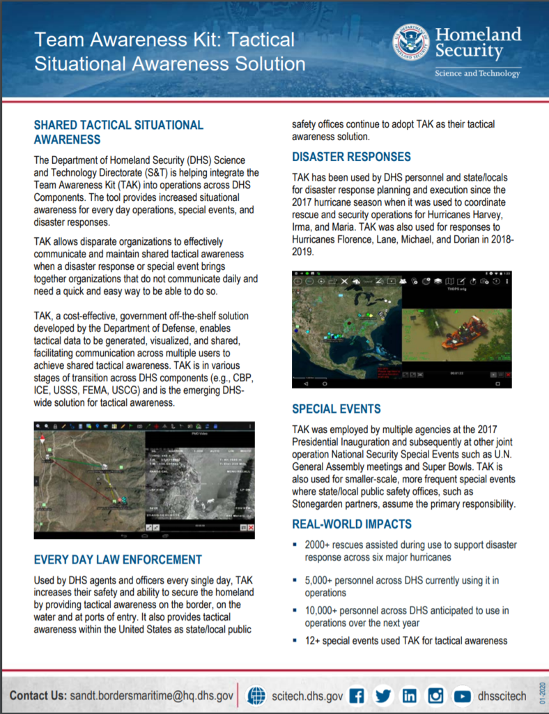 DHS TAK Spec Sheet - CivTAK / ATAK